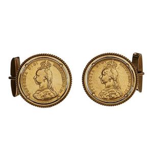 18ct Gold Sovereign Cufflinks by Prouds - Coins - Numismatics, Stamps ...