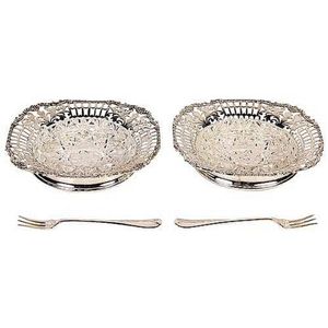 Sterling Silver Pickle Dishes with Crystal Liners and Spoons - Bowls ...