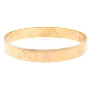 9ct Gold Plain Bangle, 23.9g, 10mm Wide - Bracelets/Bangles - Jewellery
