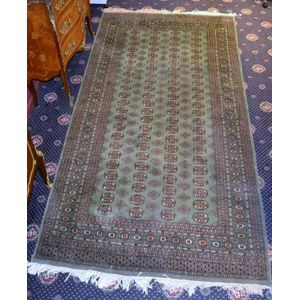 Green Bokhara Wool Rug - 288x193cm - Rugs & Carpets - Textiles & Fabrics