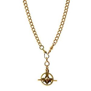 9ct Gold Albert Chain with Masonic Medal - Necklace/Chain - Jewellery