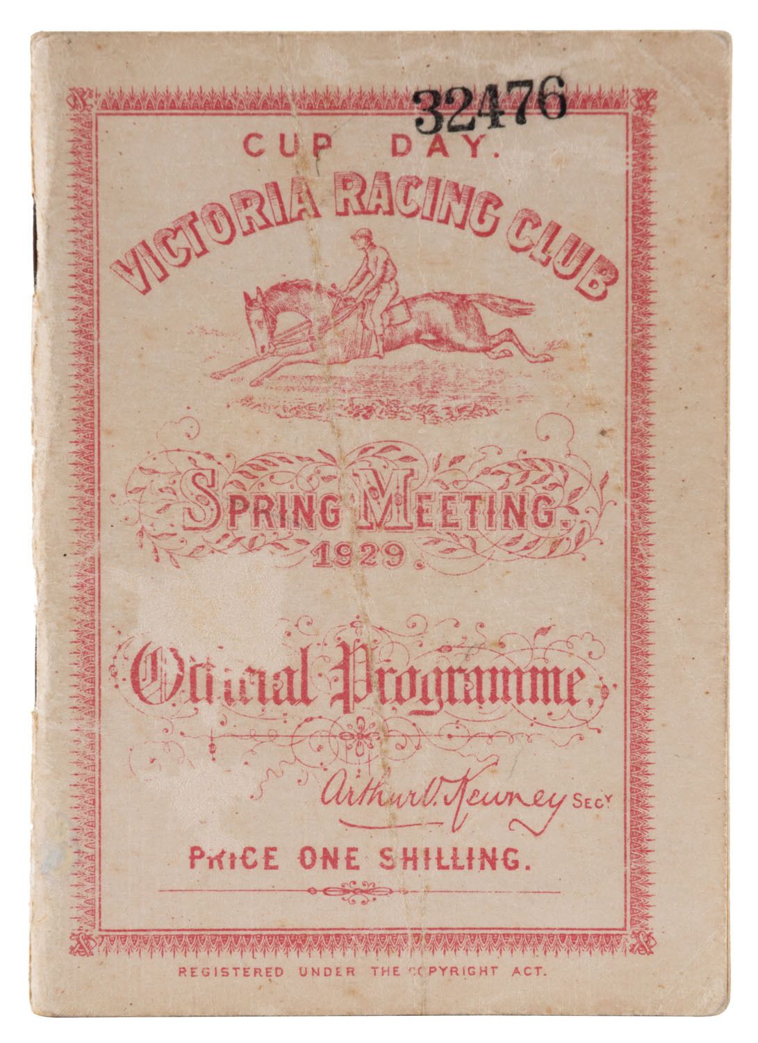 1929 Melbourne Cup Day Programme Featuring Phar Lap's Debut - Sporting ...