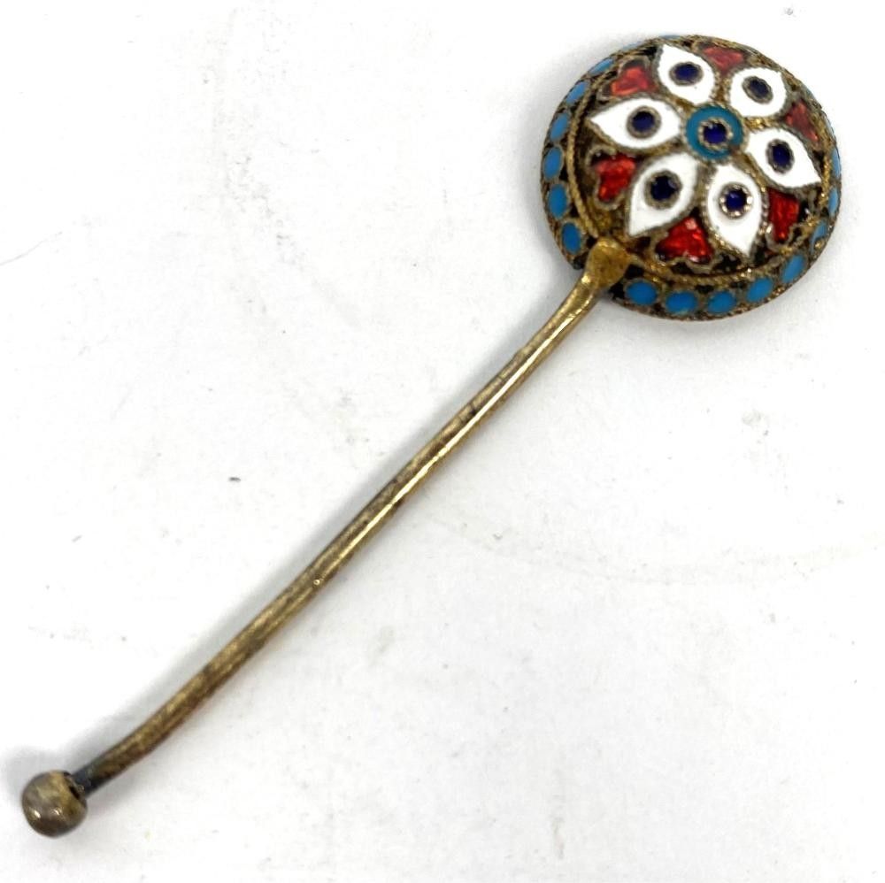 Russian Silver Enamel Salt Spoon - Russian works of art - Precious Objects