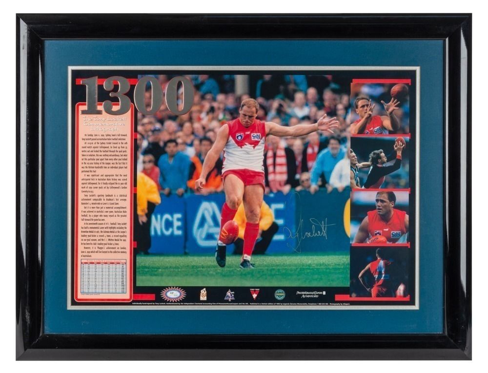 Tony Lockett Commemorative Lithograph with Original Signature and COA ...