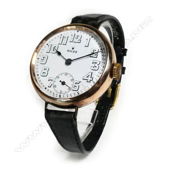 c.1915 Rolex Trench Watch in 9ct Rose Gold, Engraved - Watches - Pocket ...