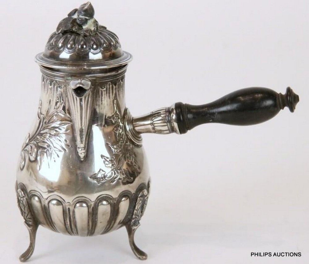 French .950 Silver Bachelor Chocolate Pot, Martial Gauthier, Paris ...