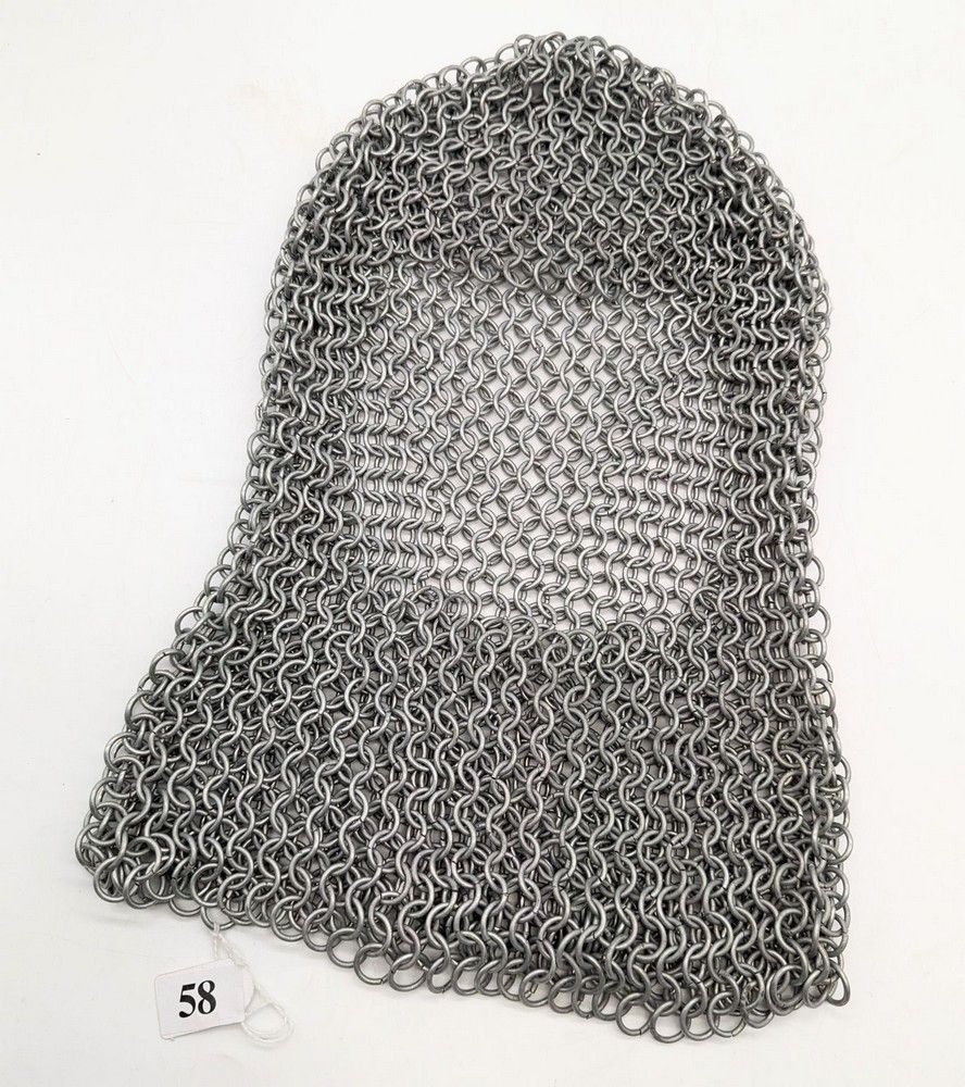 Steel Chain Mail Coif for Re-Enactment: Hand Cast Protection - Zother ...