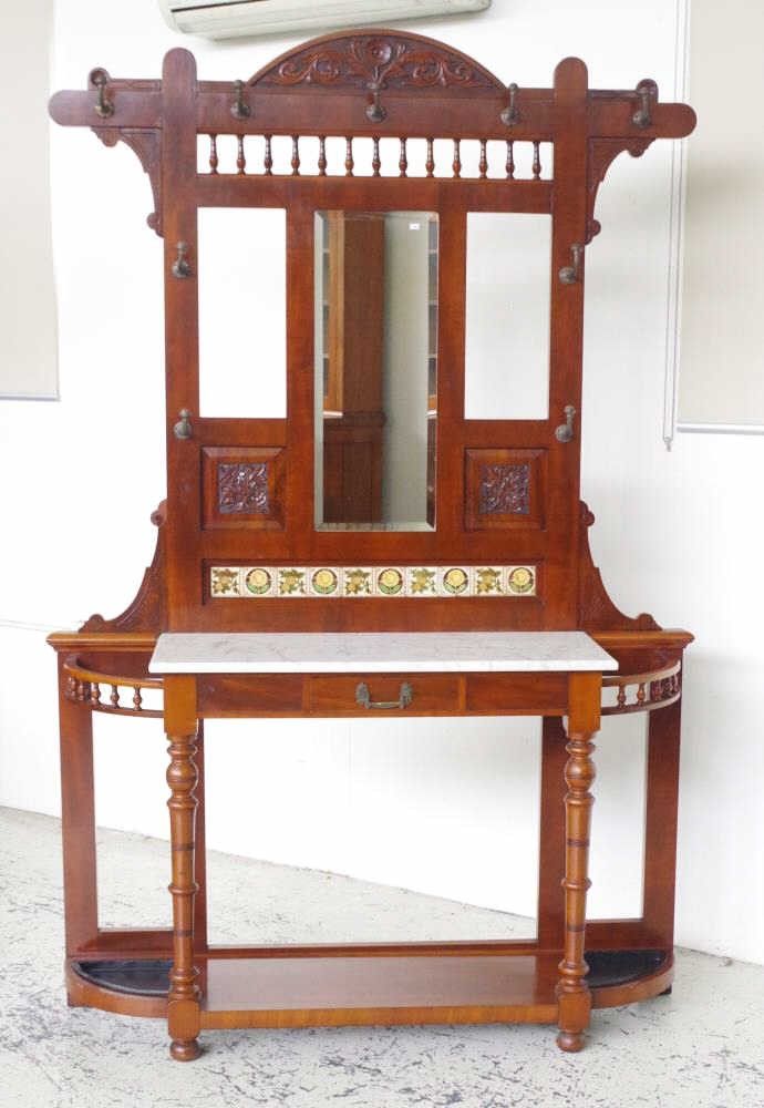 Edwardian Marble Top Hall Stand: Elegant Entryway Statement Piece ...