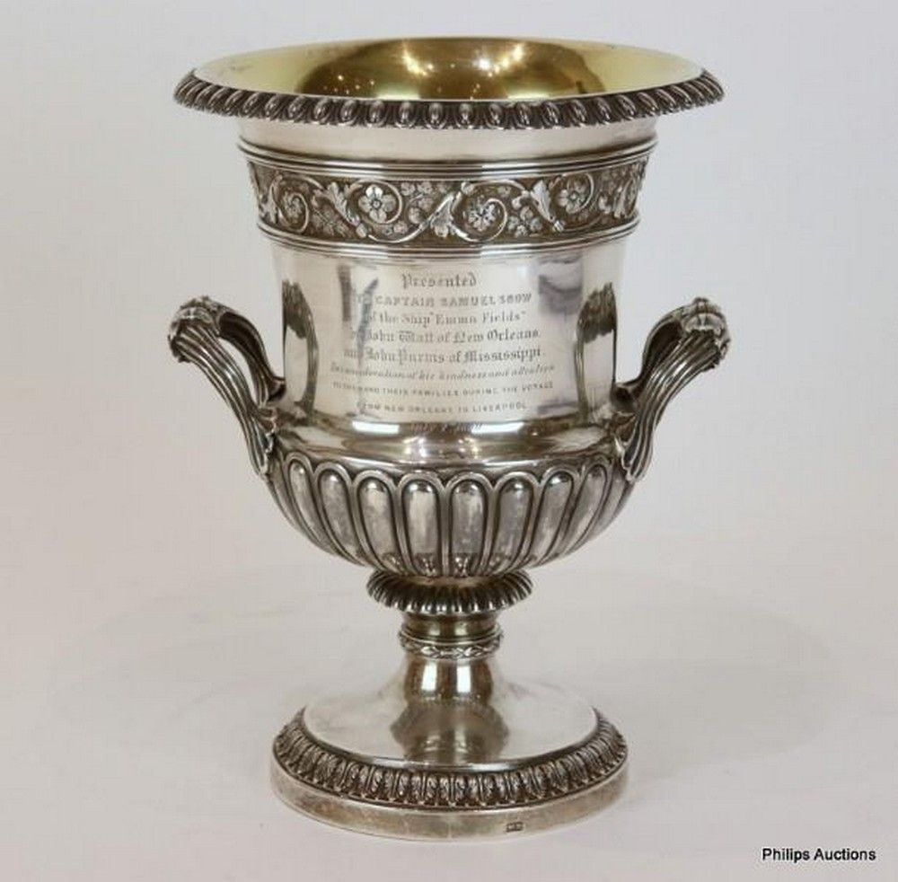 George III Sterling Silver Presentation Urn, 1813 London, William Eaton ...