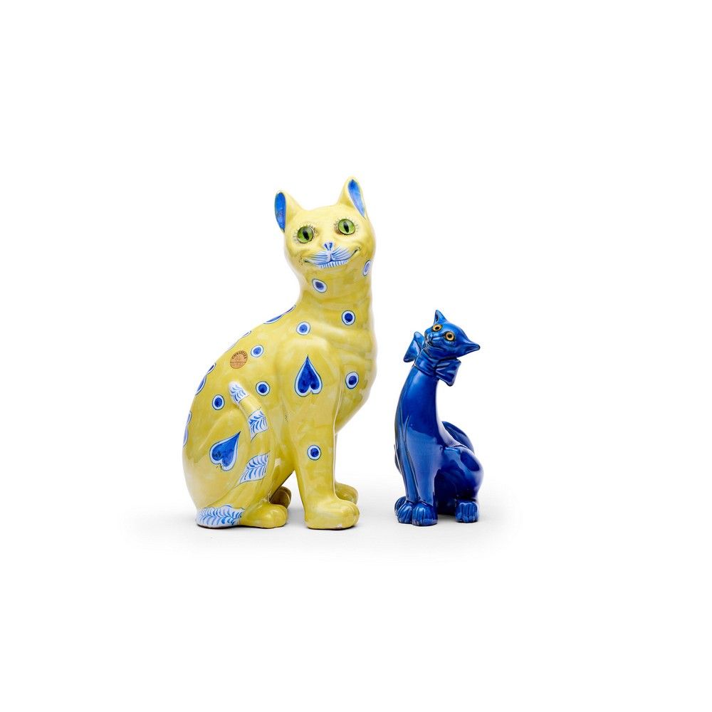Emile Galle and Charles Brannam Faience Cat Figurines, 1900 - French ...