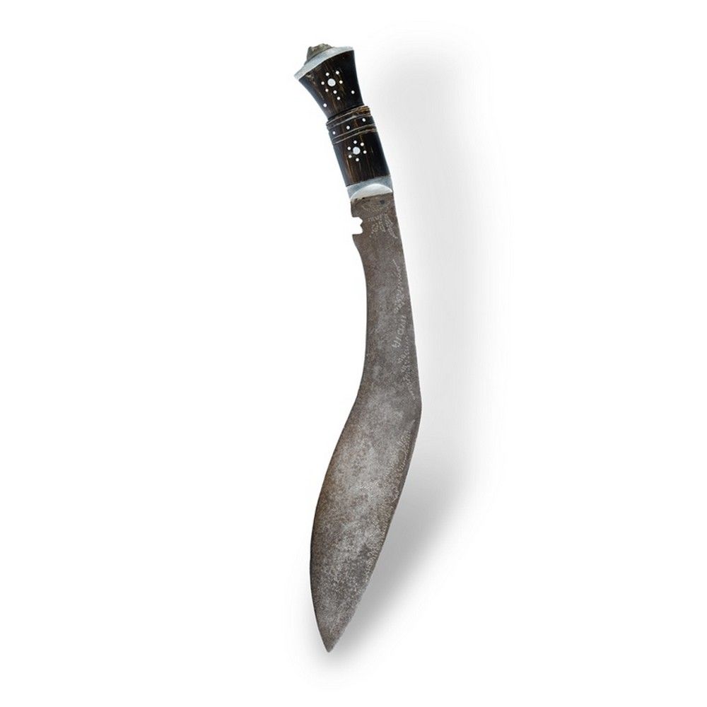 Nepalese Kukri Knife with Polished Horn Hilt and Decoration - Edged ...