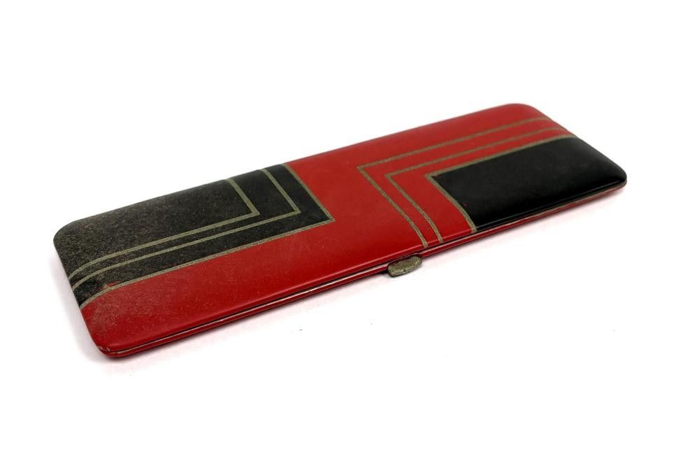 Black & Red Art Deco Long Cigarette Case, 15 x 6cm - Smoking ...