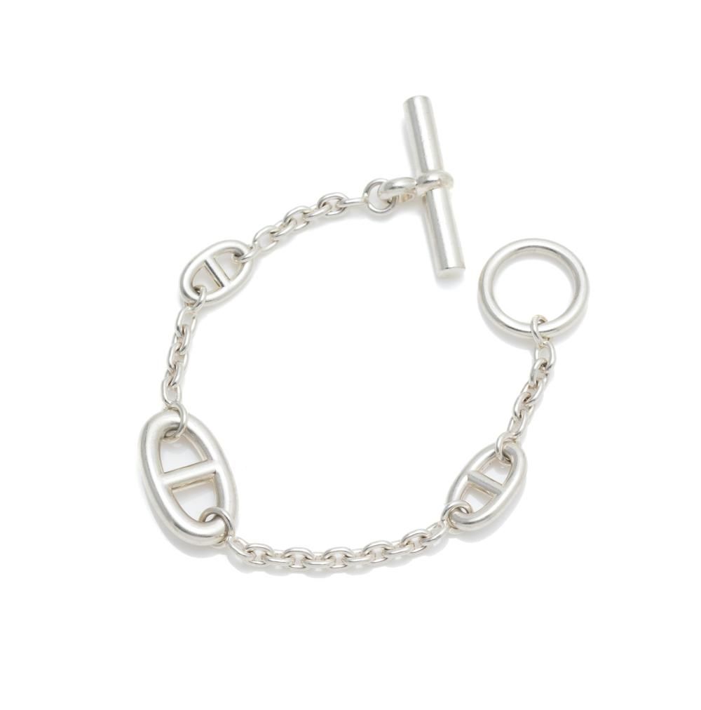 Hermes Silver Bracelet with Toggle Clasp, Italian Hallmarks - Bracelets ...