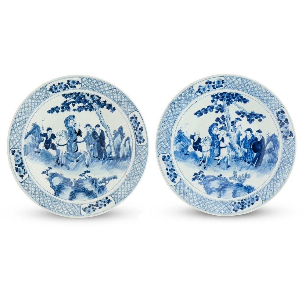18th Century Chinese Blue and White Qing Dynasty Chargers - Ceramics ...