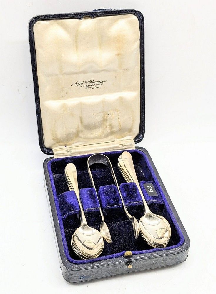 Scottish Sterling Silver Teaspoon Set in Fitted Box, 1909 - Flatware ...