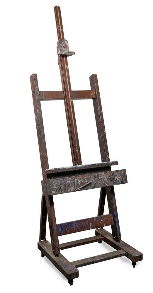 French Oak Studio Easel with Drawer and Casters, Adjustable - Racks ...