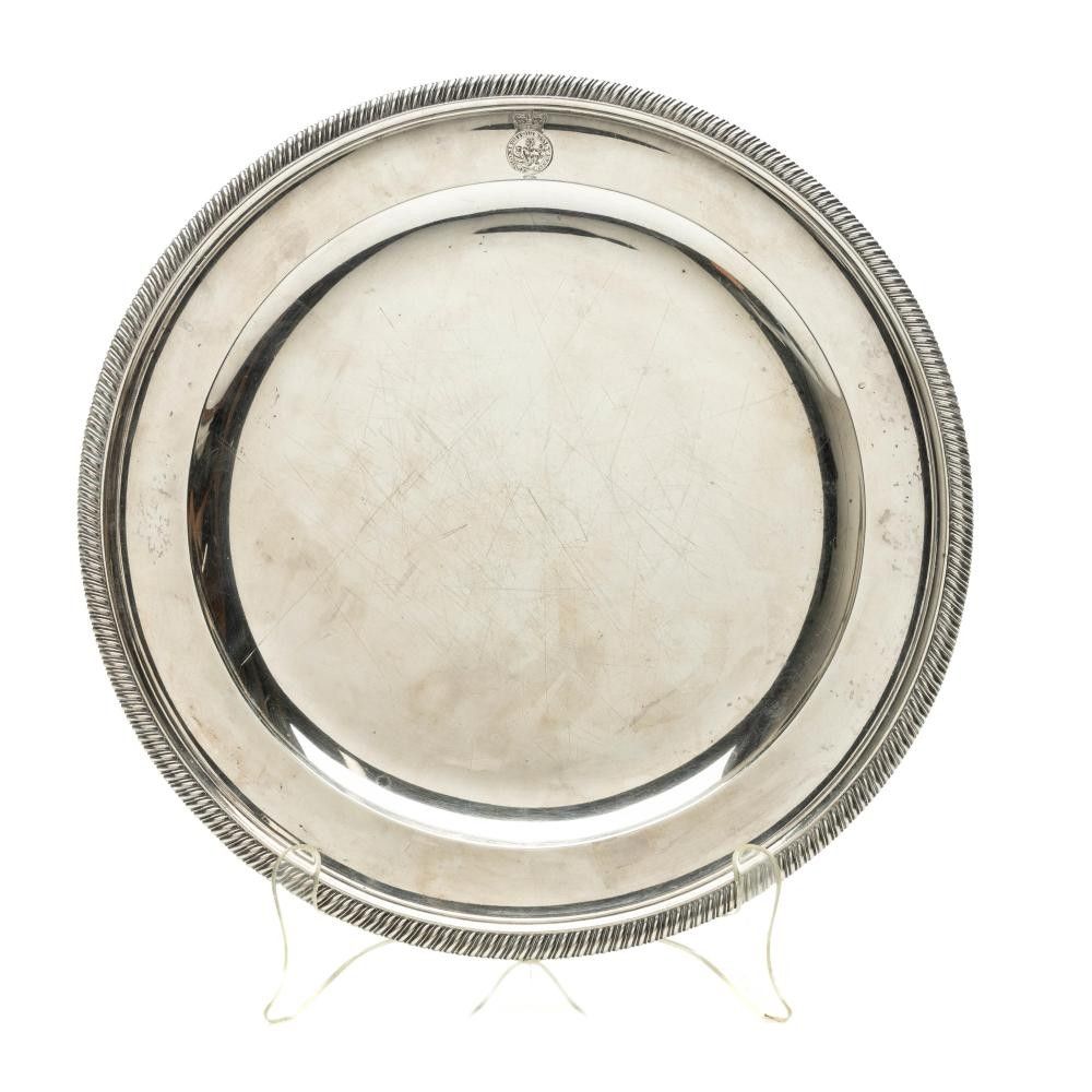 Royal Coat of Arms Engraved Sterling Silver Plate, 24.5 cm - Trays ...