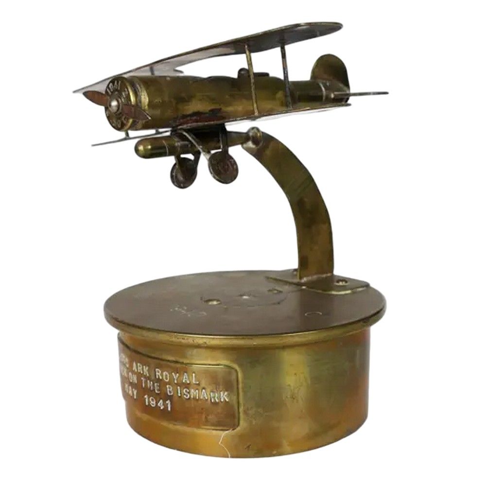 Vintage Trench Art Bi-Plane: HMS Ark Royal Attack 1941 - Trench Art ...