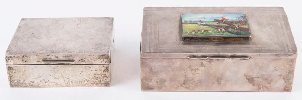 Antique English Sterling Silver Boxes with Fox Hunting Scene - Boxes ...