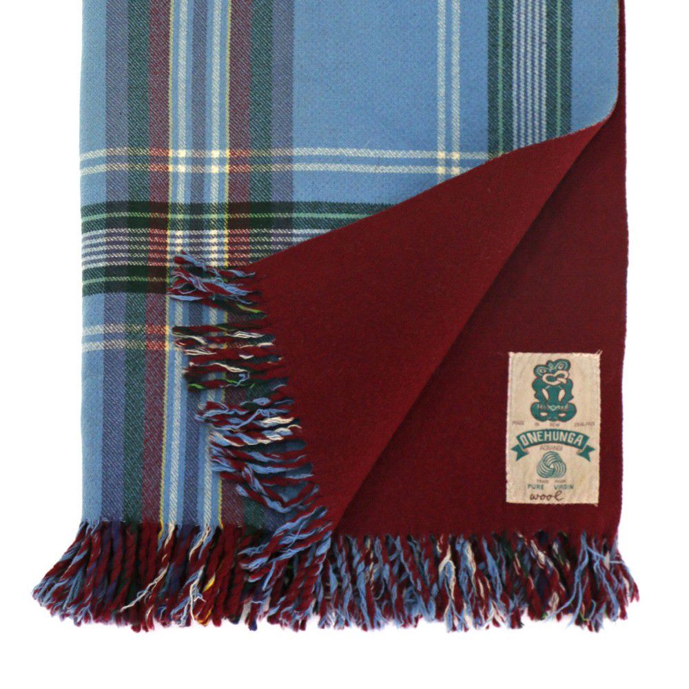 Turquoise Tartan Travel Rug by Onehunga Woollen Mills - Zother ...