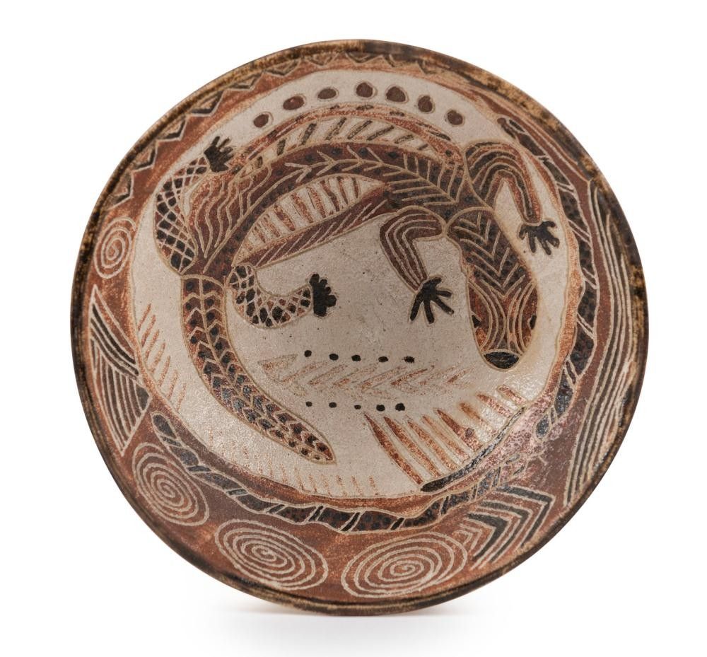 1946 Australian Aboriginal Animal Pottery Dish by Carl Cooper - Cooper ...