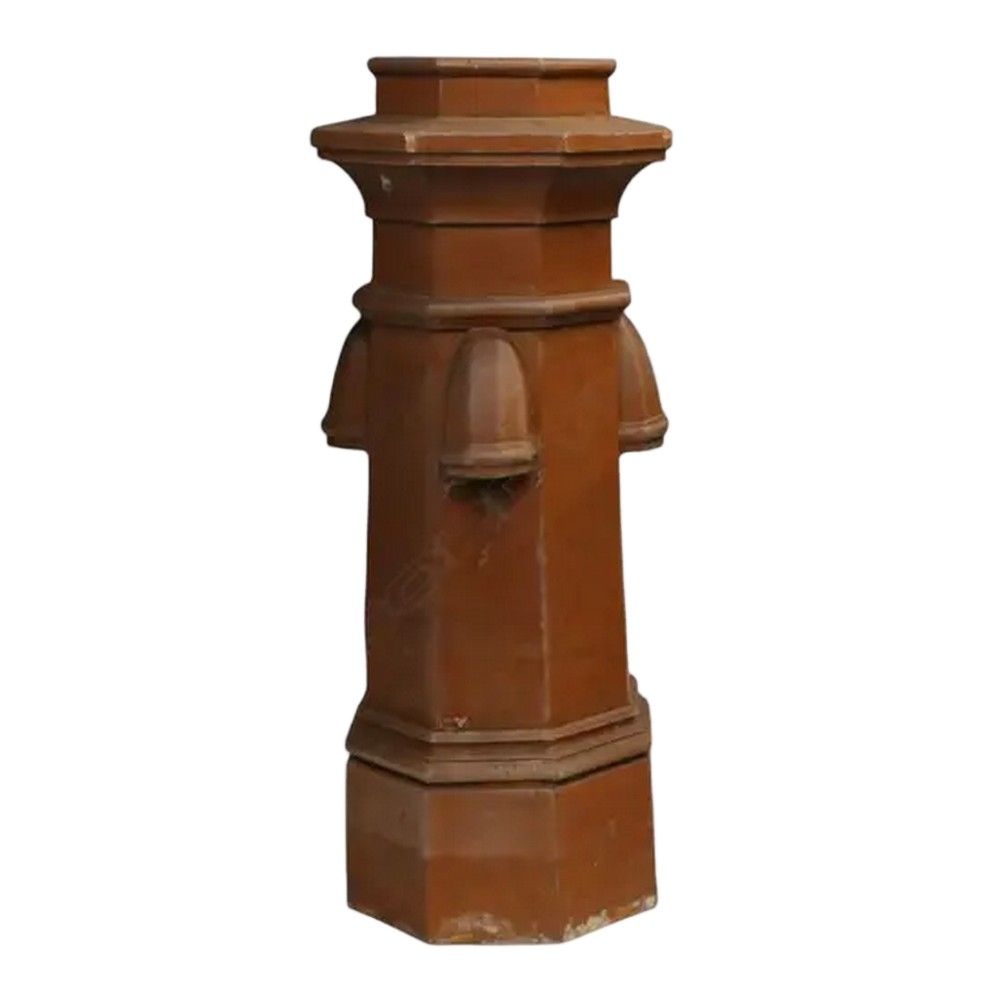 New Zealand colonial octagonal salt glaze chimney pot, 89.5cm tall ...