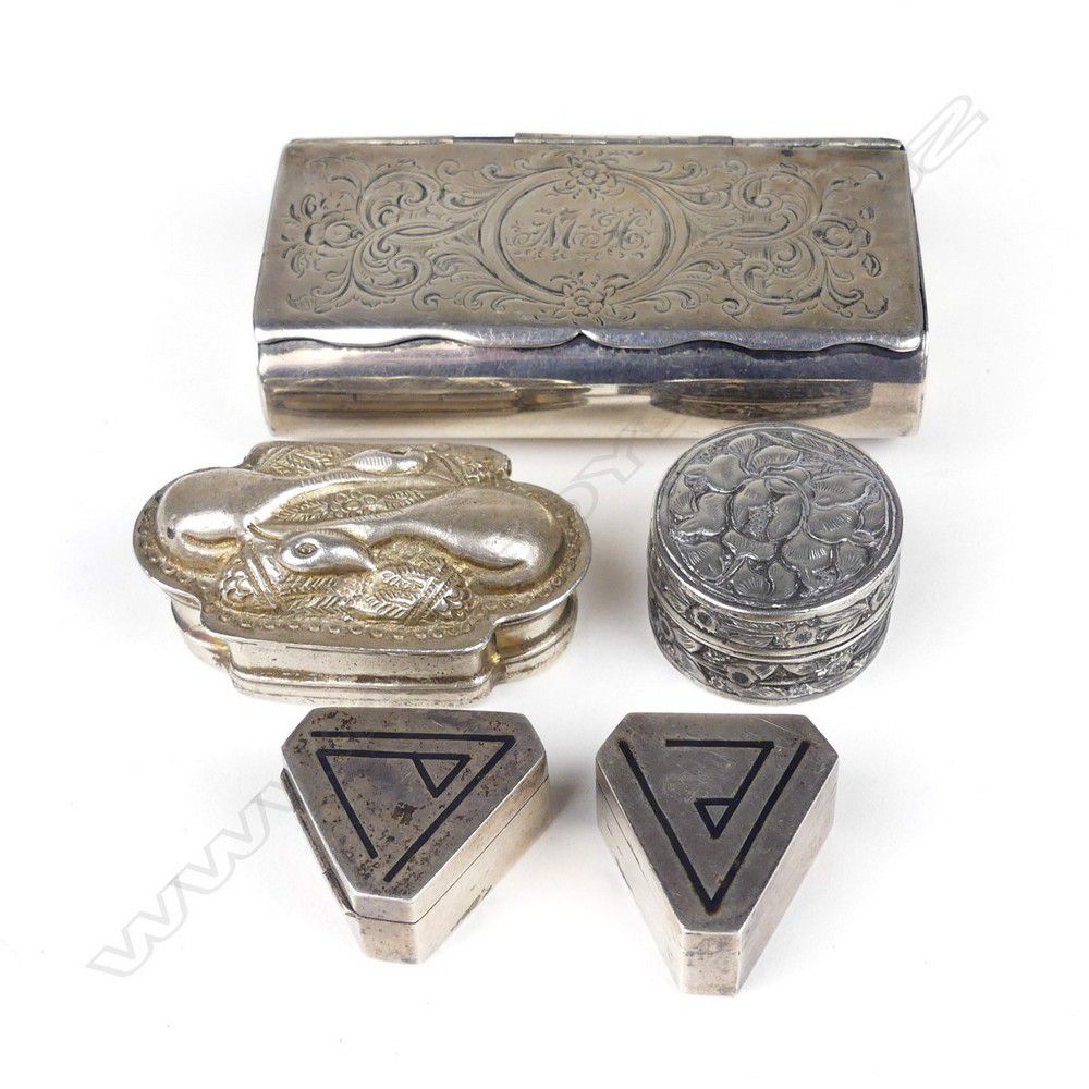 Assorted Silver Boxes Collection - 129gm - Boxes - Silver