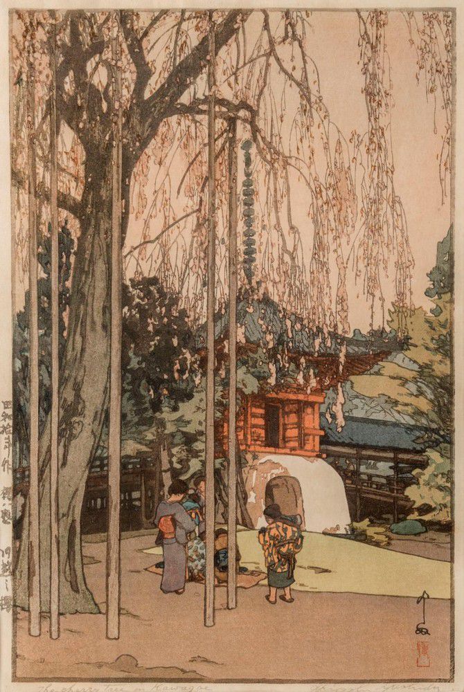 Cherry Tree in Kawagoe Woodblock Print - Art - Oriental