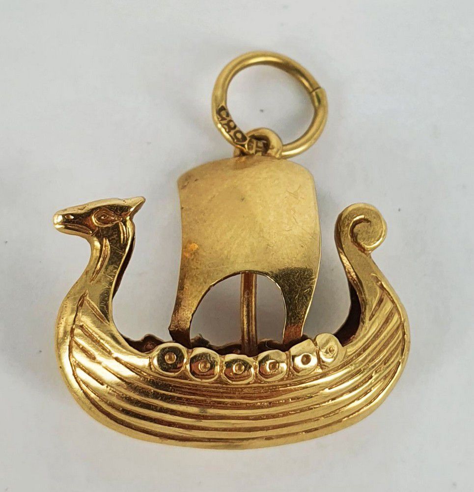 Victorian 14ct Gold Viking Pendant/Charm - Pendants/Lockets - Jewellery