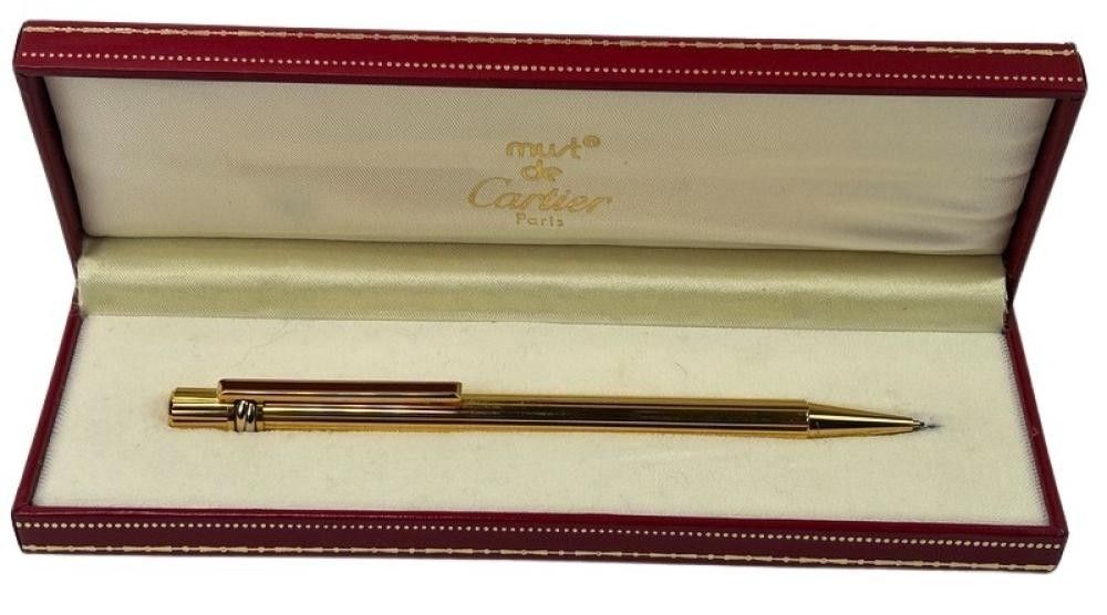 Cartier Gold Mechanical Pencil with Original Case and Booklet - Writing ...
