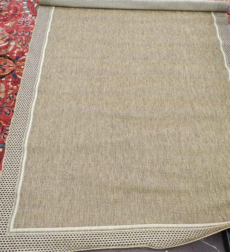 Tan and Black Rattan Style Rug - 290 x 200cm - Rugs & Carpets ...