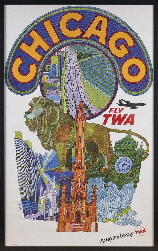 David Klein TWA Poster, Chicago 1968 - Prints - Posters - Art