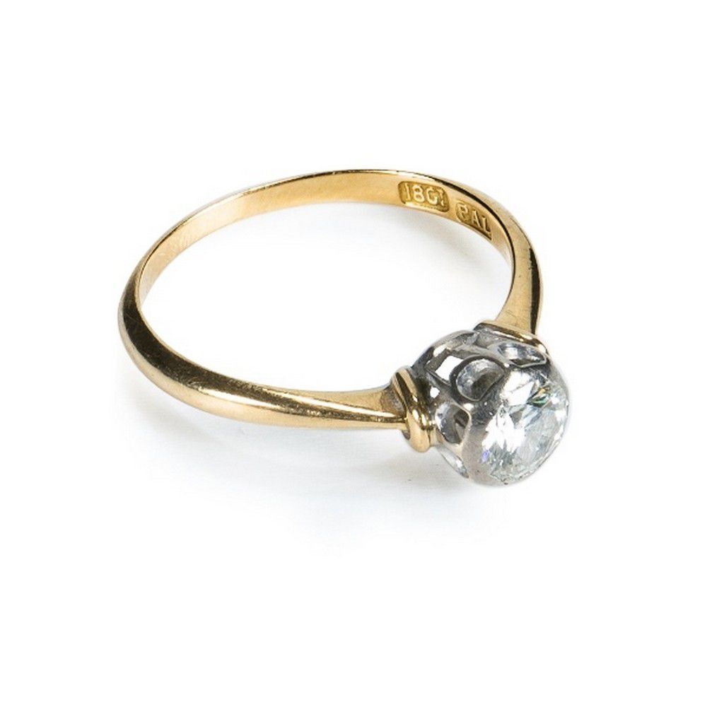 18ct Gold & Palladium Diamond Ring, 0.36ct - Rings - Jewellery