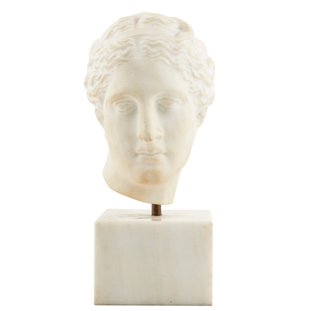 Classical Marble Portrait of Female Figure on Cube Plinth - Busts/Heads ...