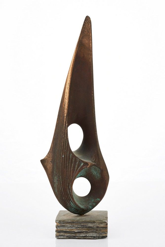 Abstract Bronze Sculpture by Errol B. Davis on Stone Plinth - Zother ...