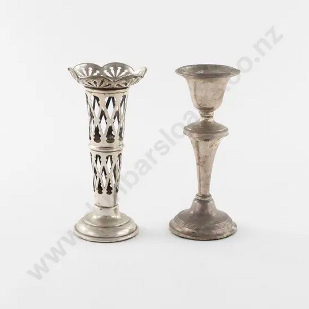 Pierced Sterling Silver Vase and Candlestick Set with Base - Candelabra ...