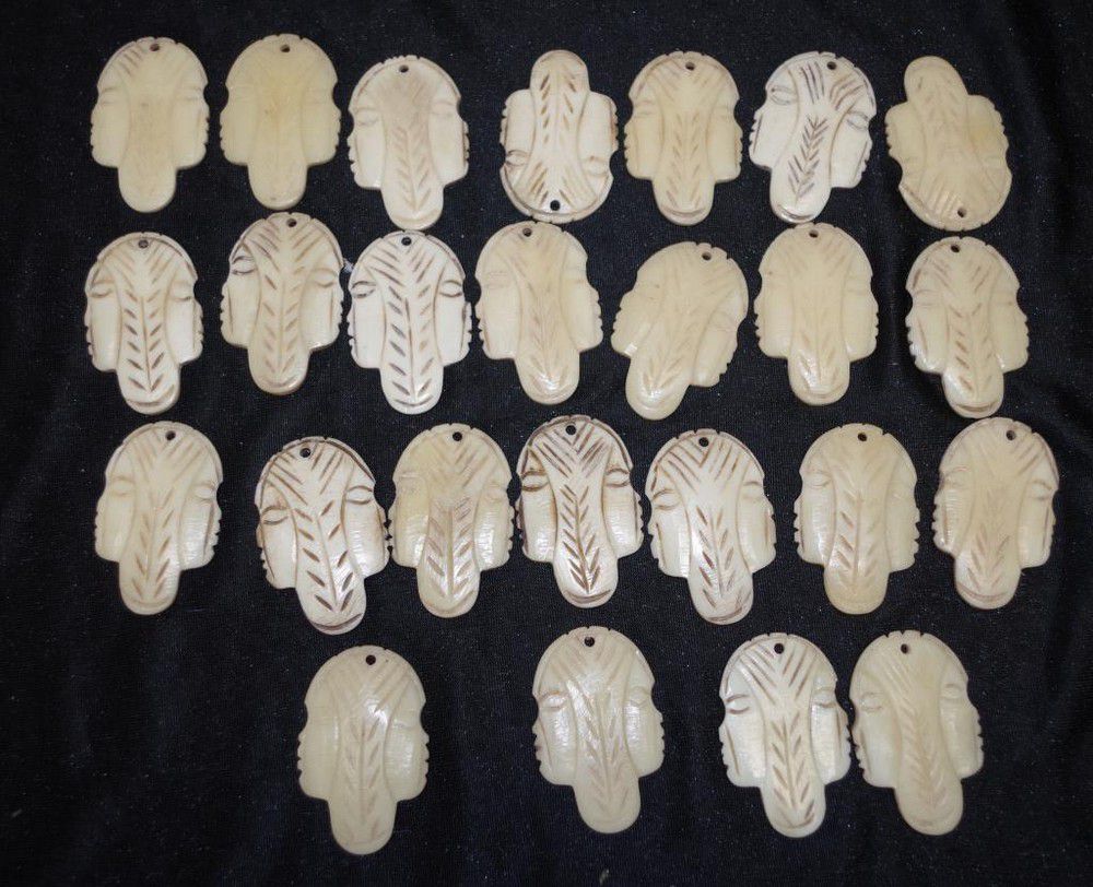 African Carved Bone Pendants - Traditional Themes Collection - Pendants ...