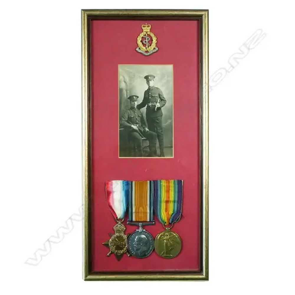 WWI Medal Group and Photographs of RAMC Privates in Frame - Medals ...