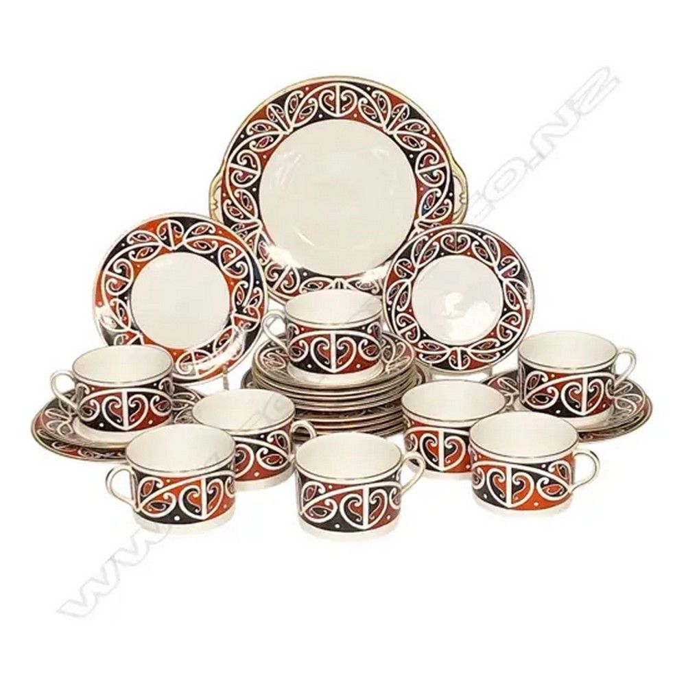 Royal Doulton 'Maori Art' Porcelain Tea Service for Eight - Royal ...