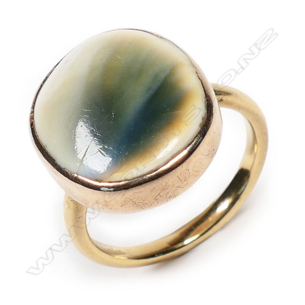 James Pascoe Cats Eye Gold Ring - Rings - Jewellery