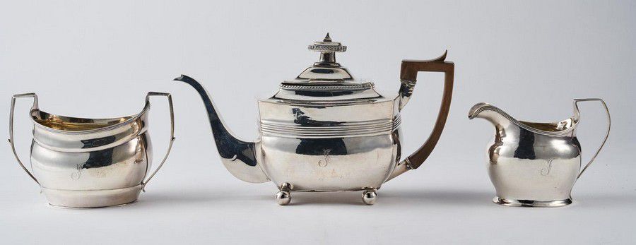 Georgian Sterling Silver Teapot, Jug, and Sugar Bowl Set - Tea & Coffee ... Georgian Sterling Silver Teapot, Jug, and Sugar Bowl Set - Tea & Coffee ...