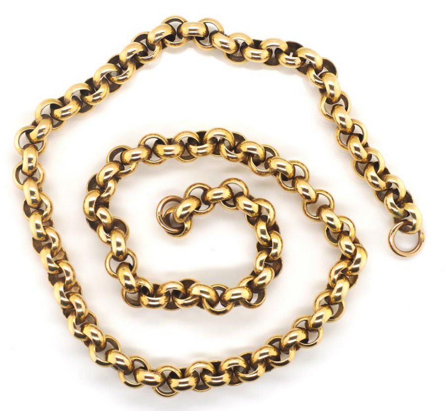 9ct Gold Belcher Chain, 25g, 48cm - Rings - Jewellery