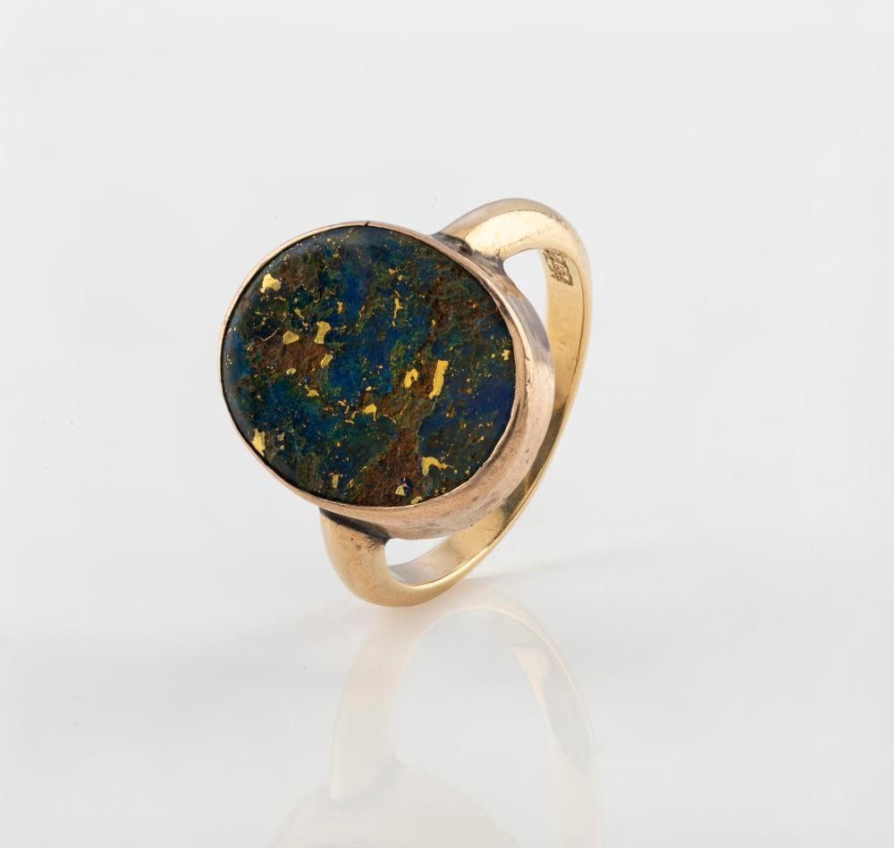 19th Century Goldminer's Ring with Gold Ore Specimen, 15ct - Rings ...