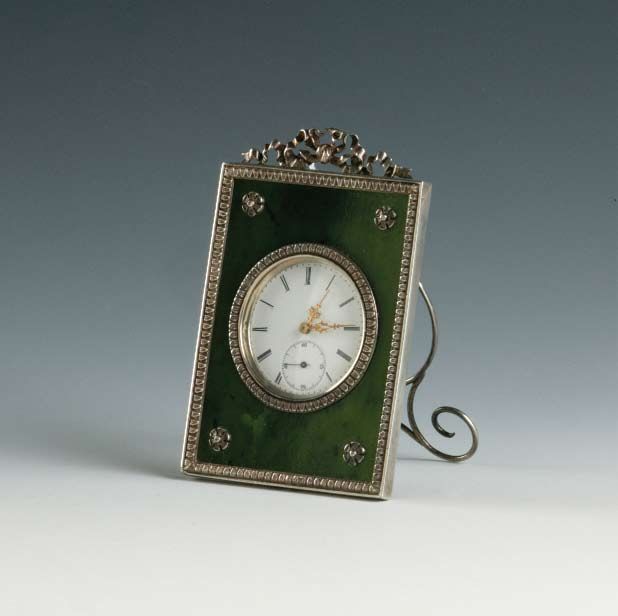 Faberge Silver and Nephrite Table Clock, St. Petersburg 1888 - Clocks ...