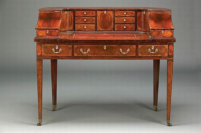 Mahogany Carlton House Desk with Satinwood Inlay, Early 19th Century ...