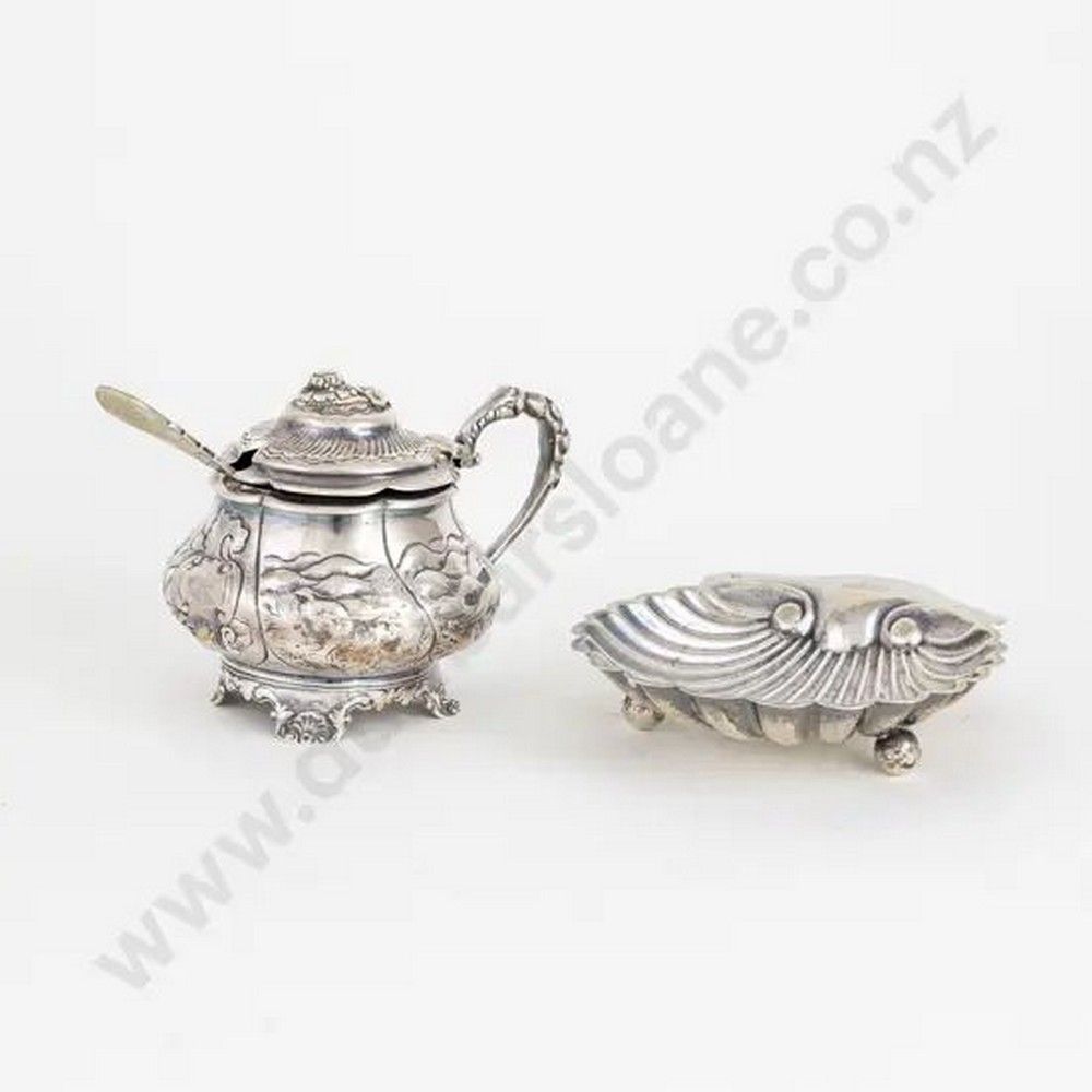 Sterling Silver Butter Dish and Mustard Pot Set, Antique - Zunknown ...