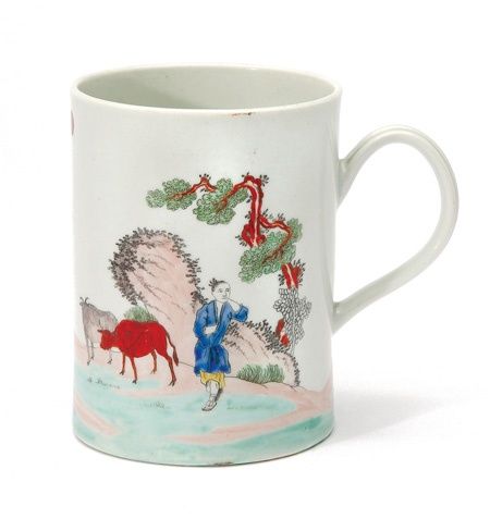 Rare Worcester porcelain red bull pattern tankard, circa 1978 ...