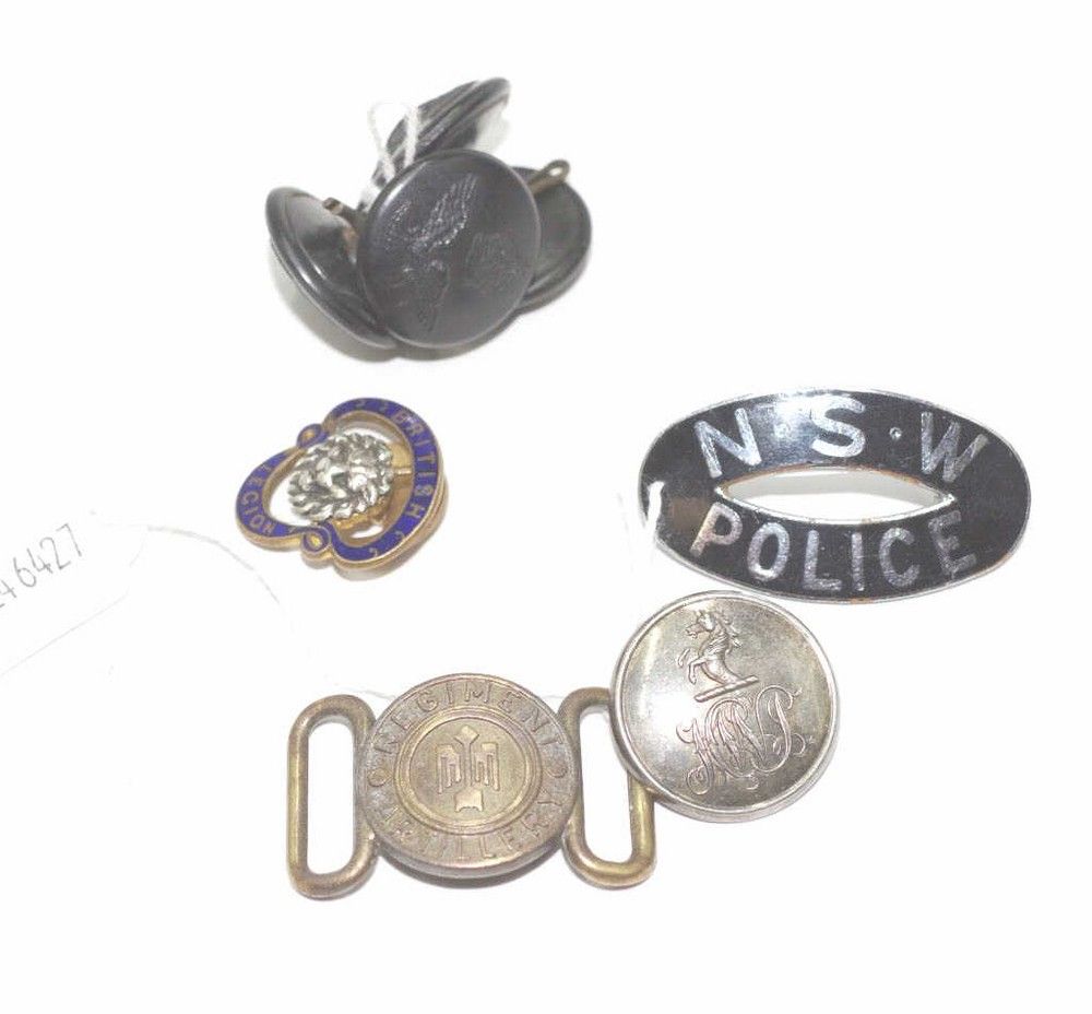 Vintage Military and Police Badges and Buttons Collection Lot - Medals ...