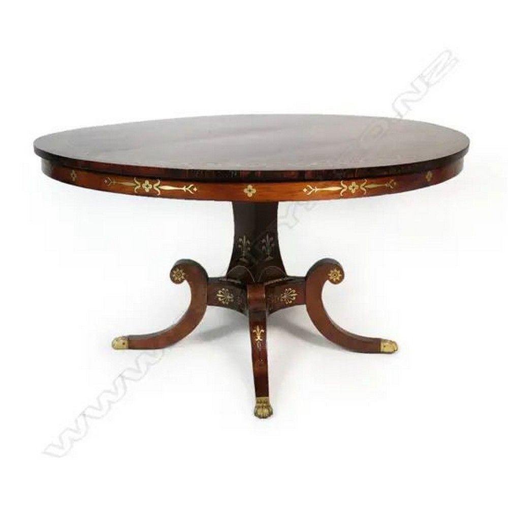 Regency Rosewood Tilt Top Supper Table with Brass Inlay - Tables ...