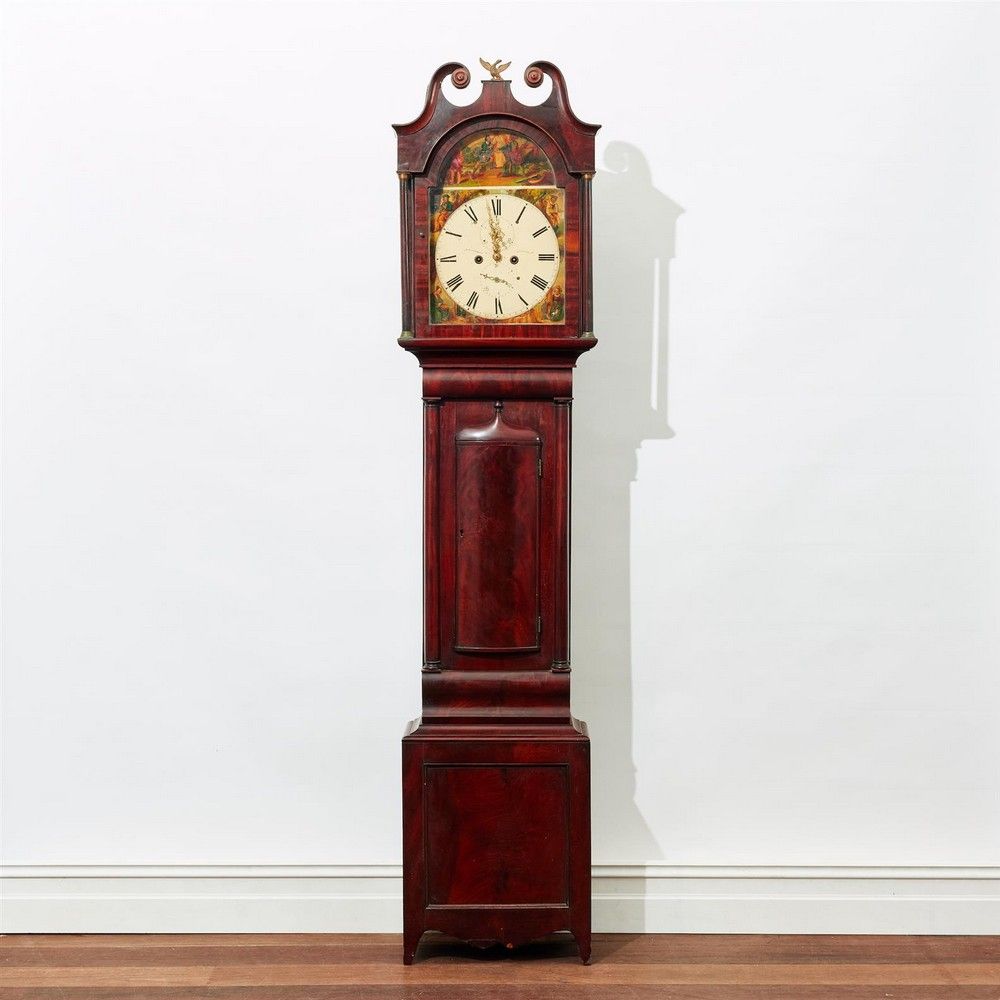 Victorian mahogany longcase clock with painted dial by J & W Common ...